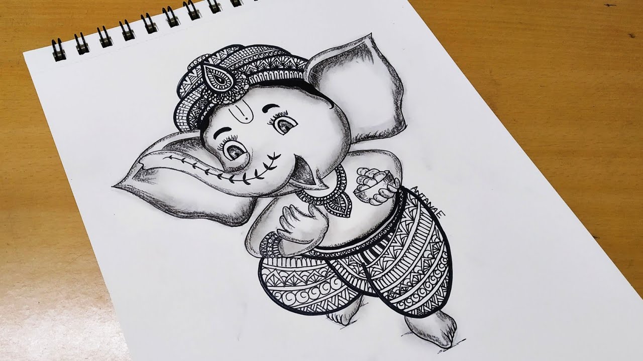 How to draw Mandala art of Lord Ganesha | Ganesh chaturthi | Zentangle ...