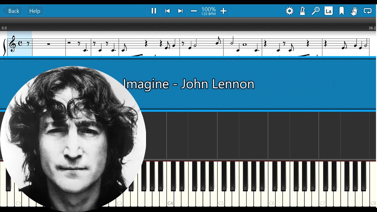 Imagine piano - John Lennon - Easy - YouTube