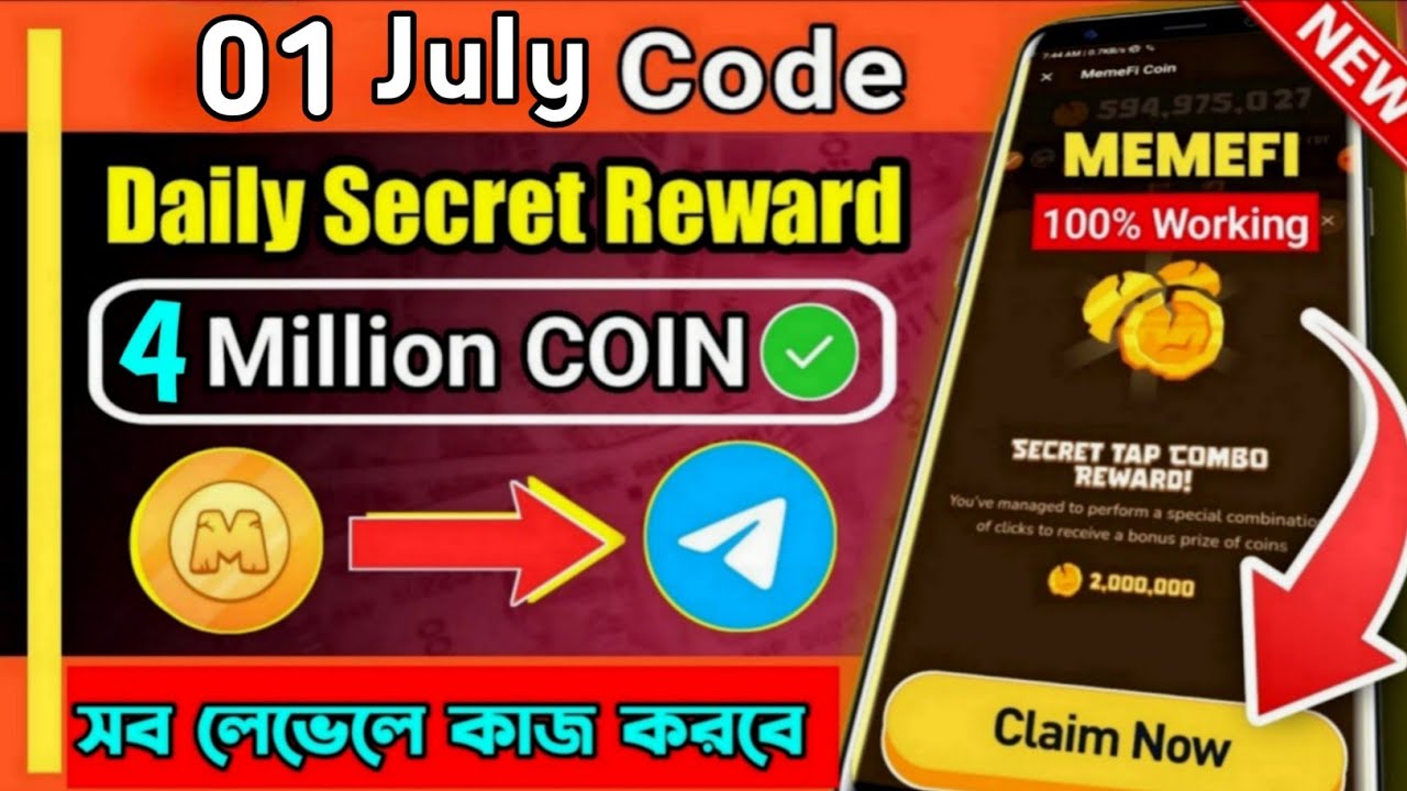 Memefi 1 july 2m Coins Code | Memefi Today 2,000,000 Coins Code, 1 July ...