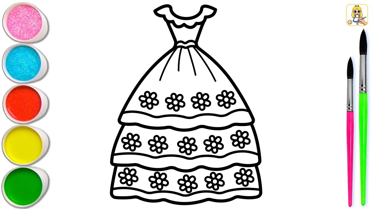 How to Draw a Cute Dress | Step by Step | Drawing and Painting | - YouTube