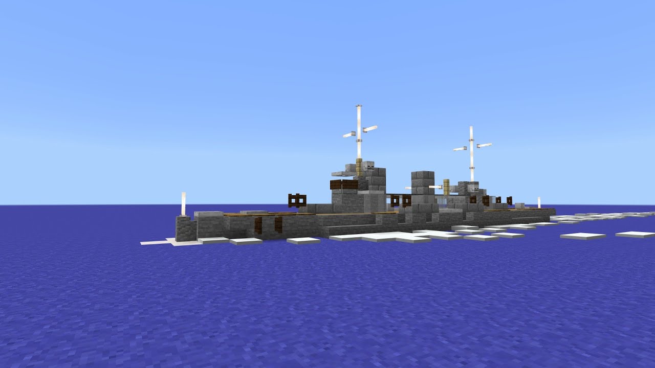 Minecraft SMS Nassau | 1:5 Scale Nassau Class Battleship Tutorial - YouTube