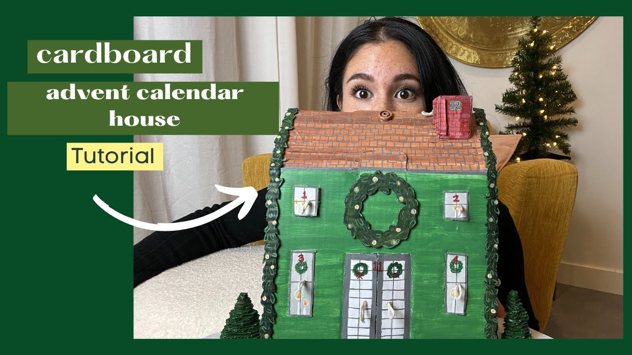 cardboard advent calendar house tutorial - YouTube