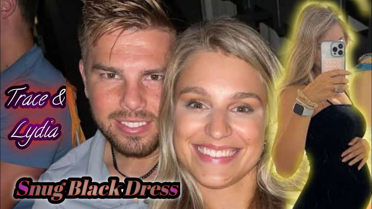 Lydia Bates, who is pregnant, flaunts her curves in a cozy black dress ...
