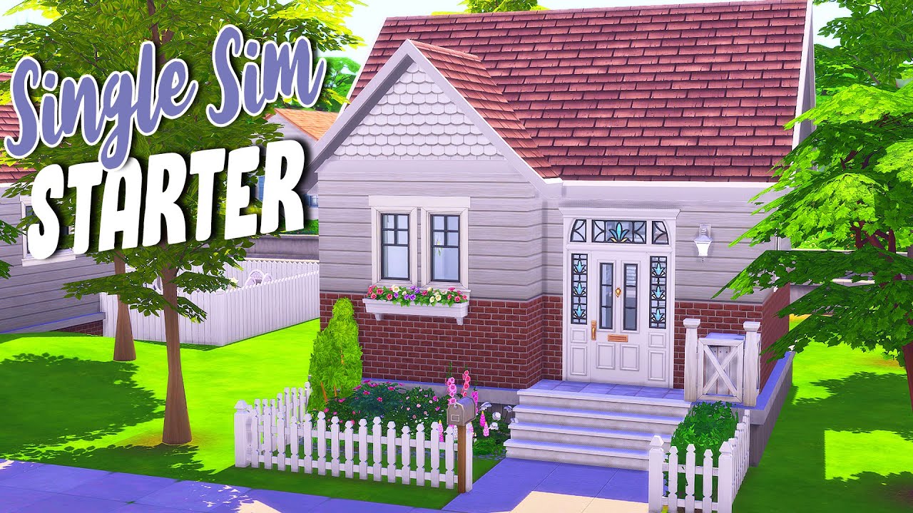 SINGLE SIM STARTER 🏡 // THE SIMS 4 SPEED BUILD - YouTube