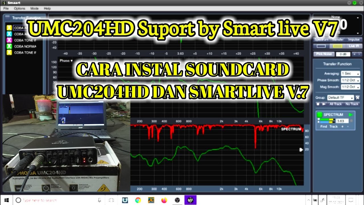 CARA ANALIZER SMART LIVE 7 ~ SUPORT SOUNDCARD BEHRINGER UMC 204 HD ...
