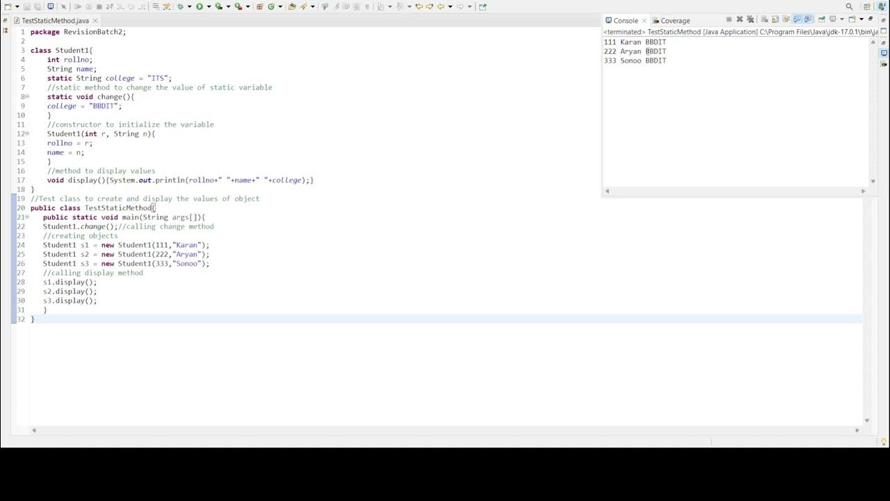 Java Program: How To Use Static Method In Java #75dayshardchallenge 46/75 - YouTube