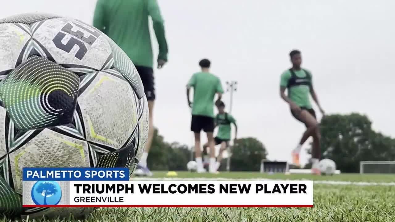 Greenville Triumph welcomes new soccer player - YouTube