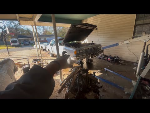TAKING A 305 OUT A 84 BOX CHEVY FOR A LS SWAP 5.3 - YouTube