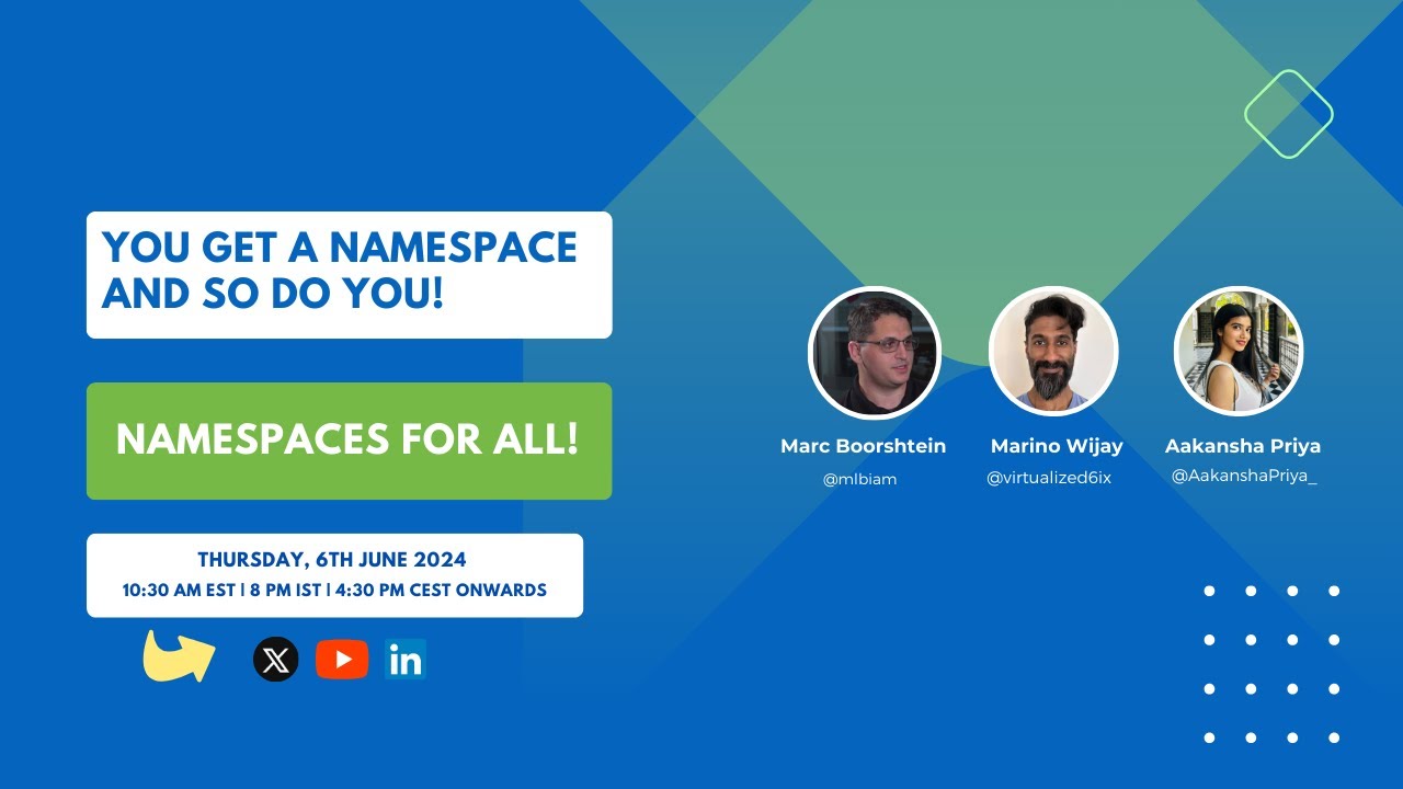 You get a Namespace, and so do you! Namespaces for All! - YouTube