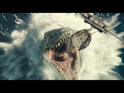 ฉากเด็ด! ไดโนเสาร์งาบปลาฉลาม (โมซาซอรัส Mosasaurus) 4K 1080p HD - YouTube