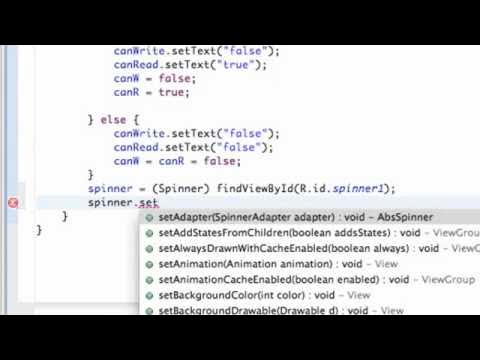Android Application Development 105 Spinners and ArrayAdapter - YouTube