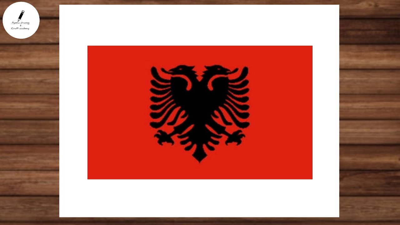 Albania flag drawing || Tirana flag -Step by step drawing || Albania ...
