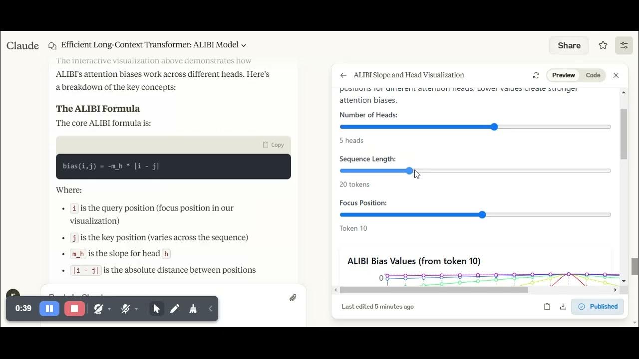 Efficient Long Context Transformer ALIBI Model: Slope and Head demonstration - YouTube