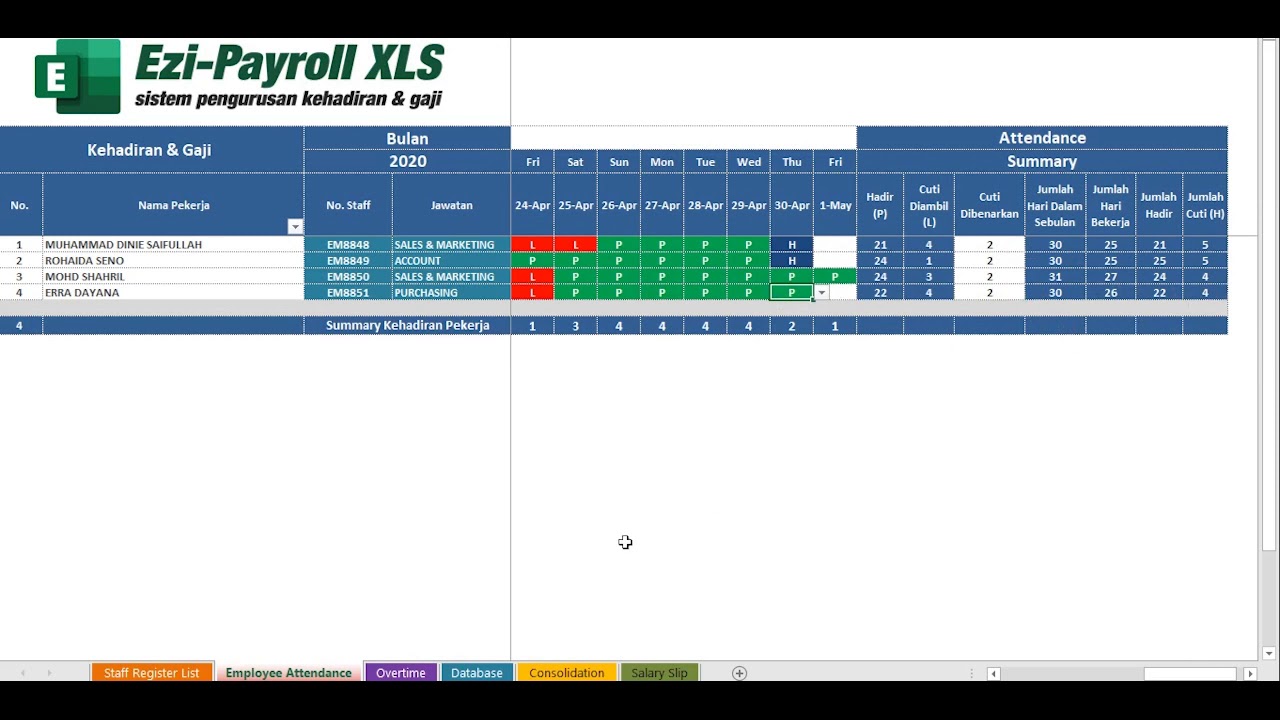Sistem Payroll: Ezi-Payroll XLS (PREMIUM) 2020 - YouTube