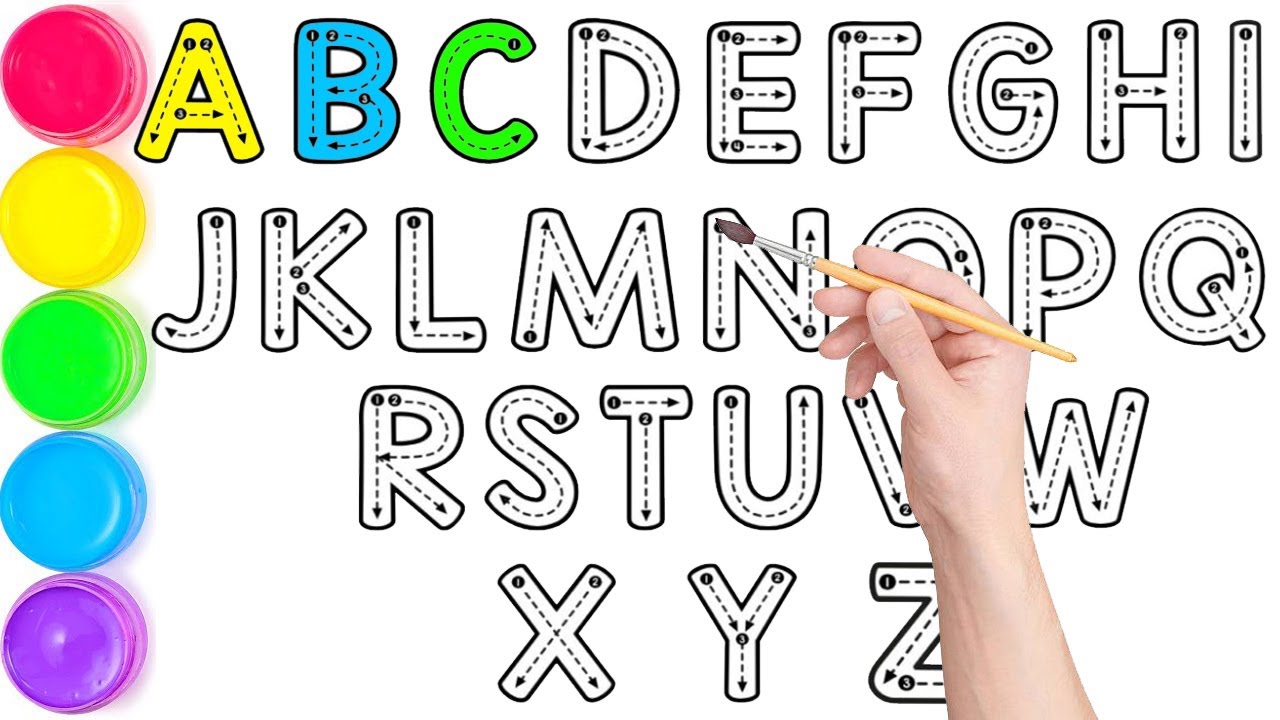 Coloring Page | Learn How to Paint Alphabet Capitale & Small Letters A ...