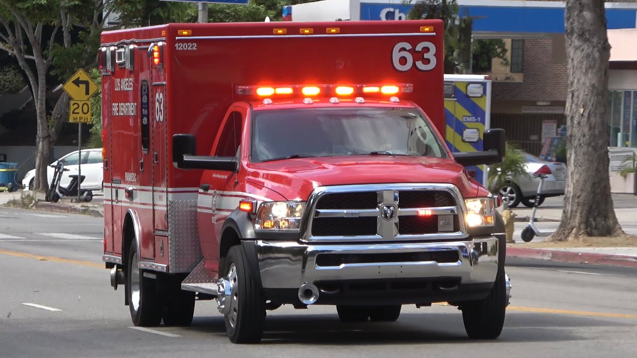 LAFD Rescue 63 Transporting - YouTube