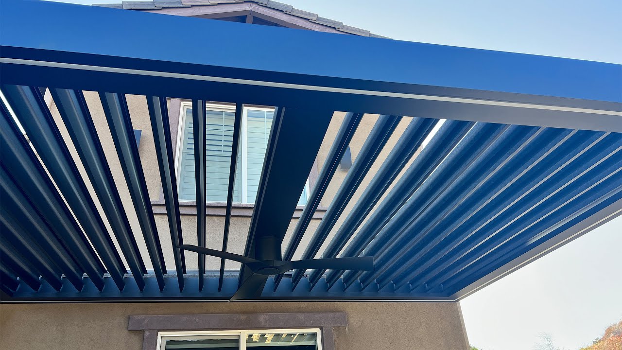 Louvered Smart Pergola | Five Point Valencia Homes - YouTube
