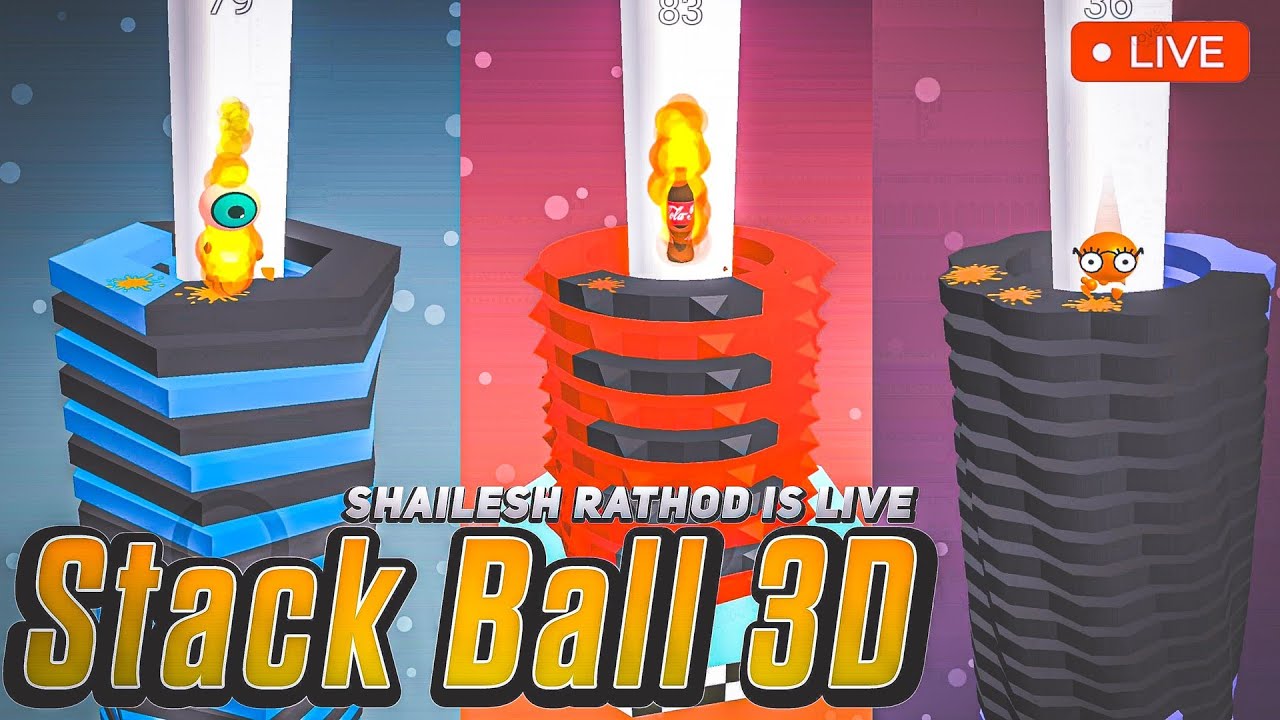 Breaking World Record in Live 🥵 Stack Ball 3D Game Live 🏀🏆 #stackbounce ...