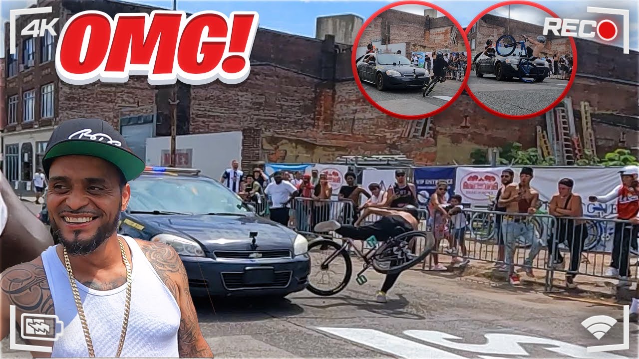 Swerving A Cop Car At The BMX Wheelie Bike Olympics - YouTube