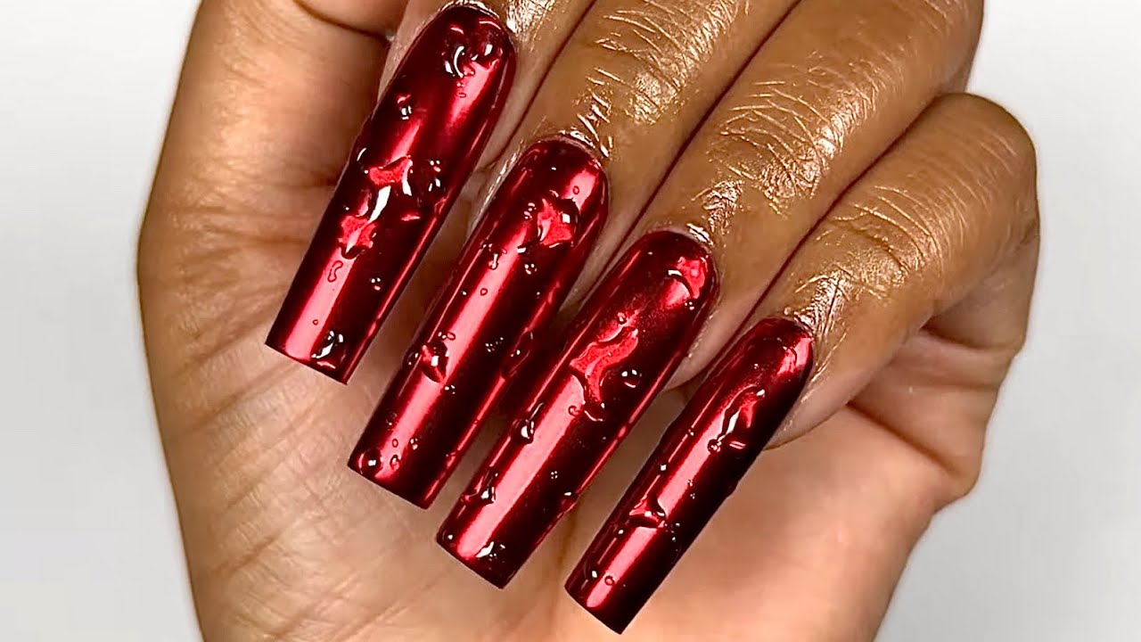 Water droplet nail art | Gel X nails | Tutorial ️💦 - YouTube