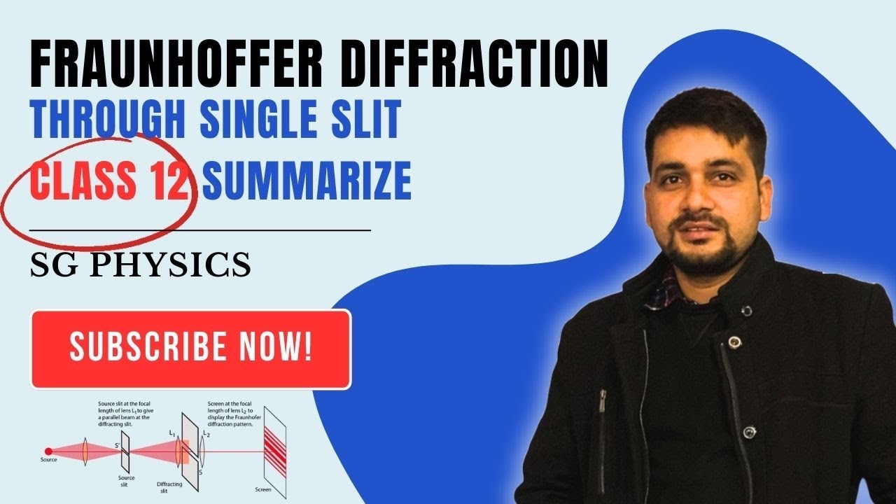 Fraunhoffer diffraction through single slit class 12 - YouTube