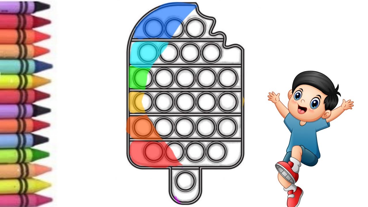 Color🌈 RAINBOW 🌈 ICE CREAM POP |Fun kids coloring| Easy doodling| Fun ...