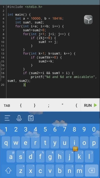 Amicable Numbers in C language - YouTube