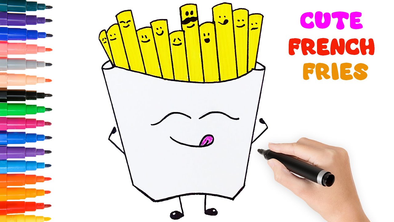 How To Draw Cute French Fries🍟🤤 | Easy Cute Drawings - YouTube