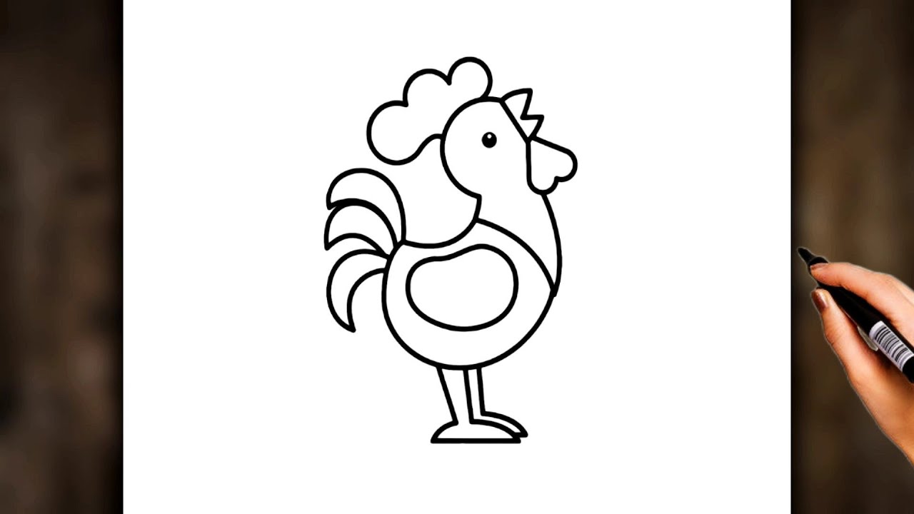 Comment dessiner un coq étape par étape ️ ( facile 😊 ) - YouTube