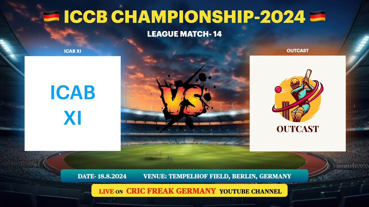 Match-14 (Part-1): ICAB XI vs Outcasts | ICCB Championship 2024 #cricket #live #hardtennis - YouTube