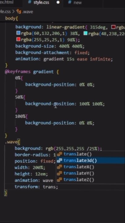 gradient animated wave background #html #css #webdesign #animation - YouTube