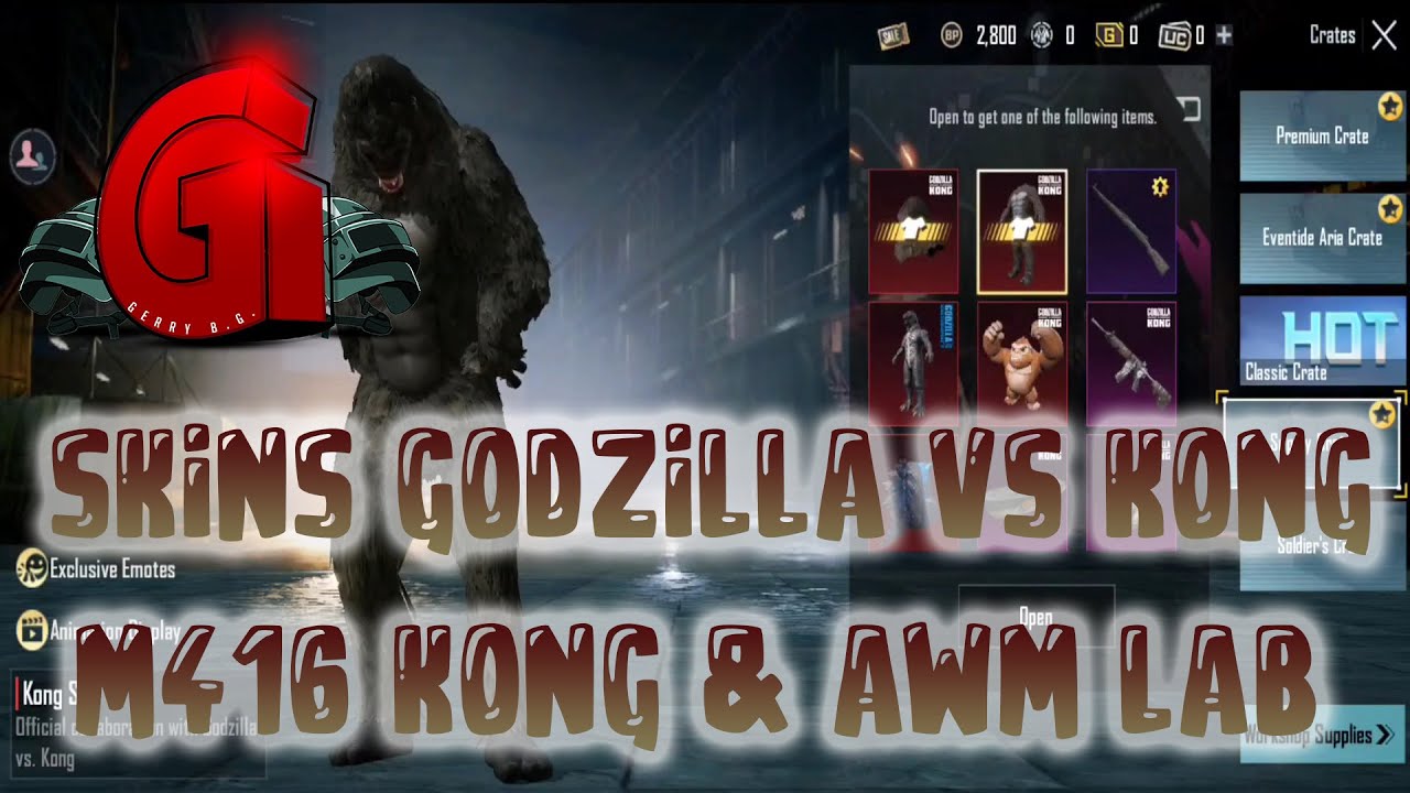 Skin Godzilla vs Kong, AWM de Laboratorio, M416 KONG, Skins de Héroes ...