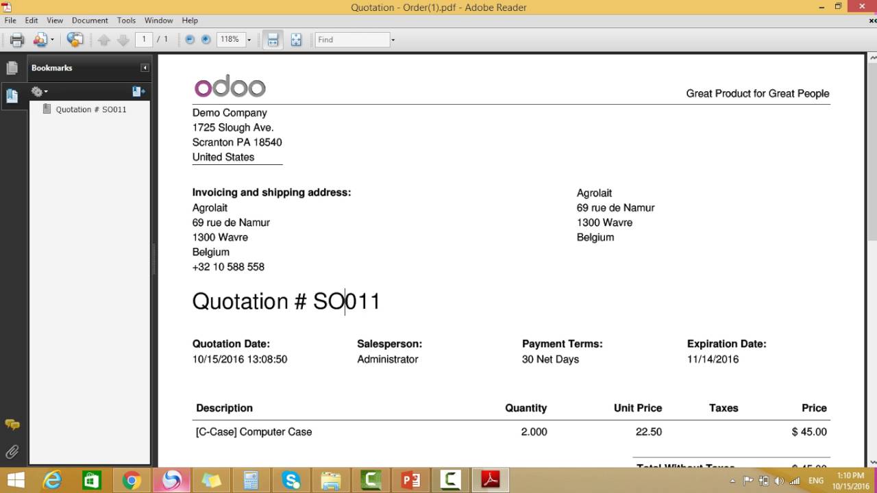 [Odoo 10] Lec 05 Build your first quotation - YouTube