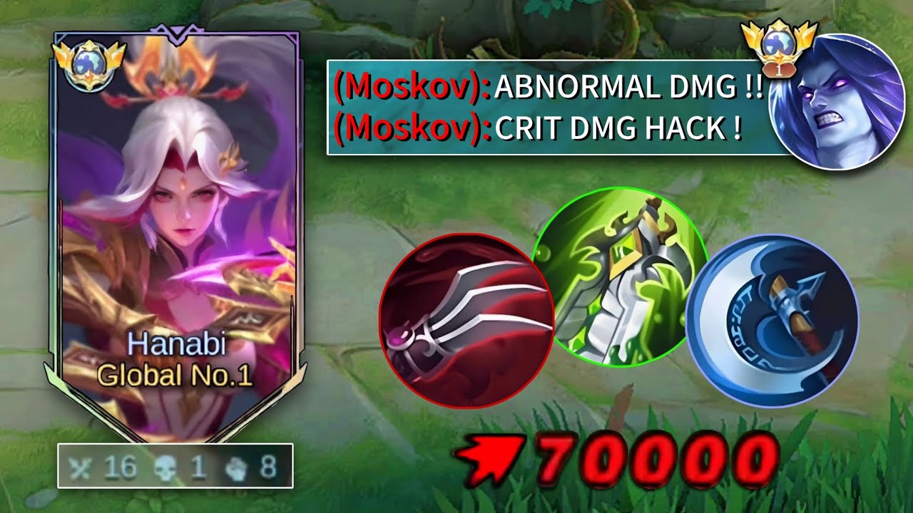 NEW META ! HANABI PROHIBITED BUILD, CRIT DAMAGE HACK😱,THE ENEMY TEAM REPORTED ME.(crit hack ...
