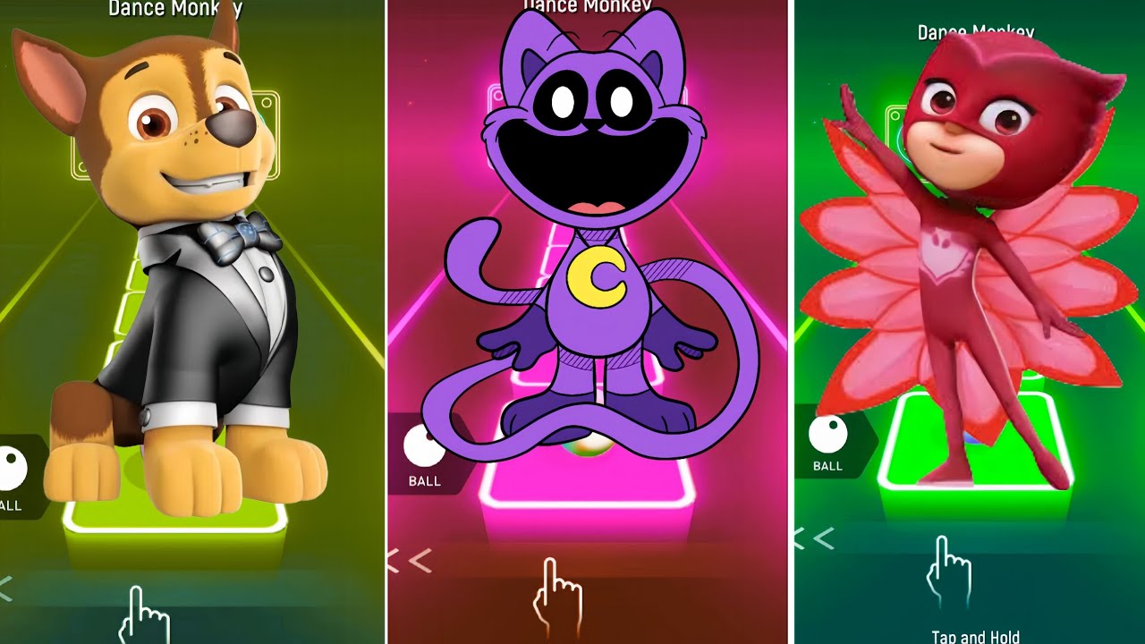 Chase 🆚 CatNip Animation 🆚 Pj Mask Coffin Dance || Tiles Hop Edm Rush ...