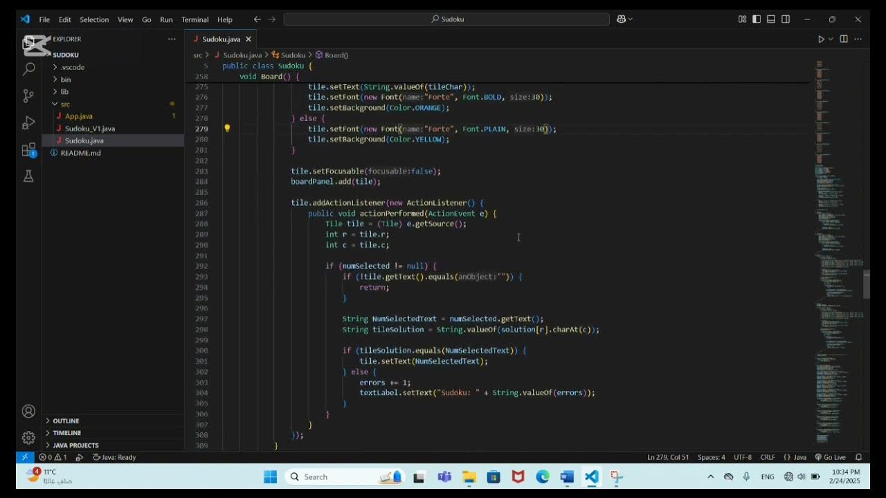 sudoku game in java - YouTube