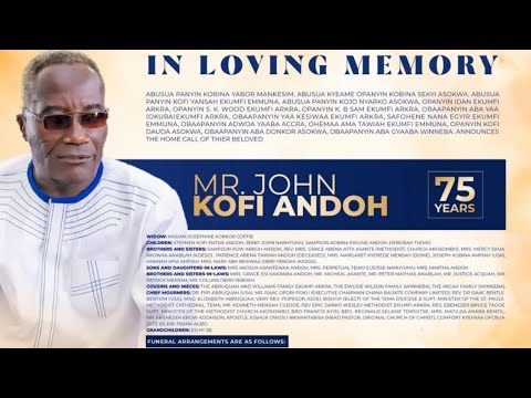 VIGIL FOR THE LATE JOHN KOFI ANDOH - YouTube