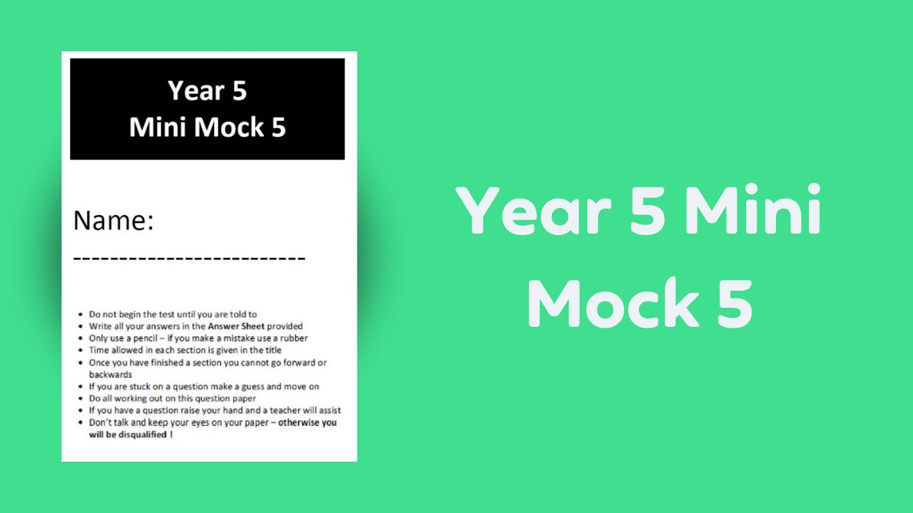Y5 Mini Mock 5 Video Walkthrough - YouTube