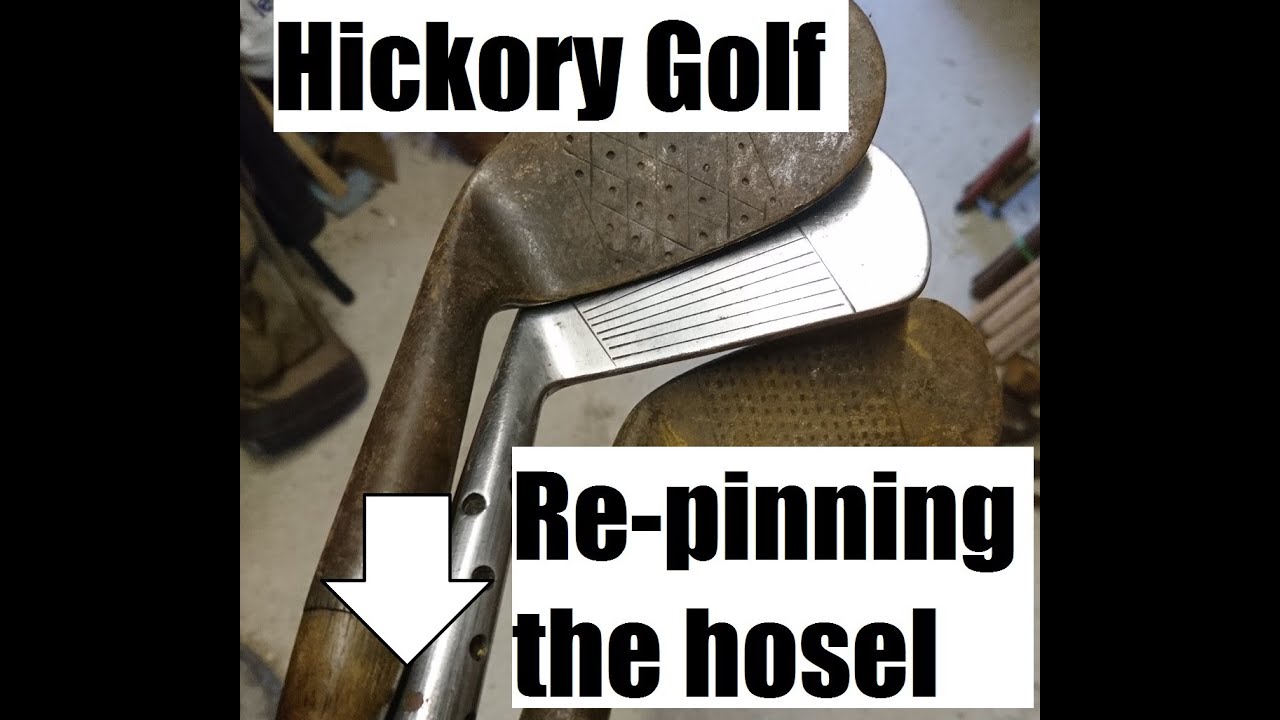 Removing and re-fitting a hosel pin on a hickory golf club - YouTube