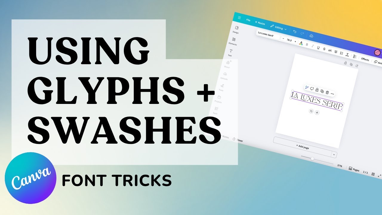 How to Use Glyphs in Canva - YouTube