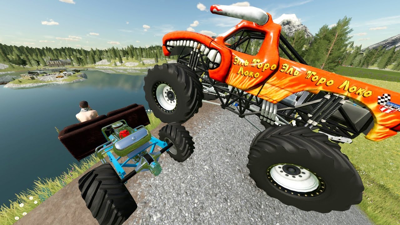 Stuntman Tries World Record Jump Over Lake | Farming Simulator 22 - YouTube