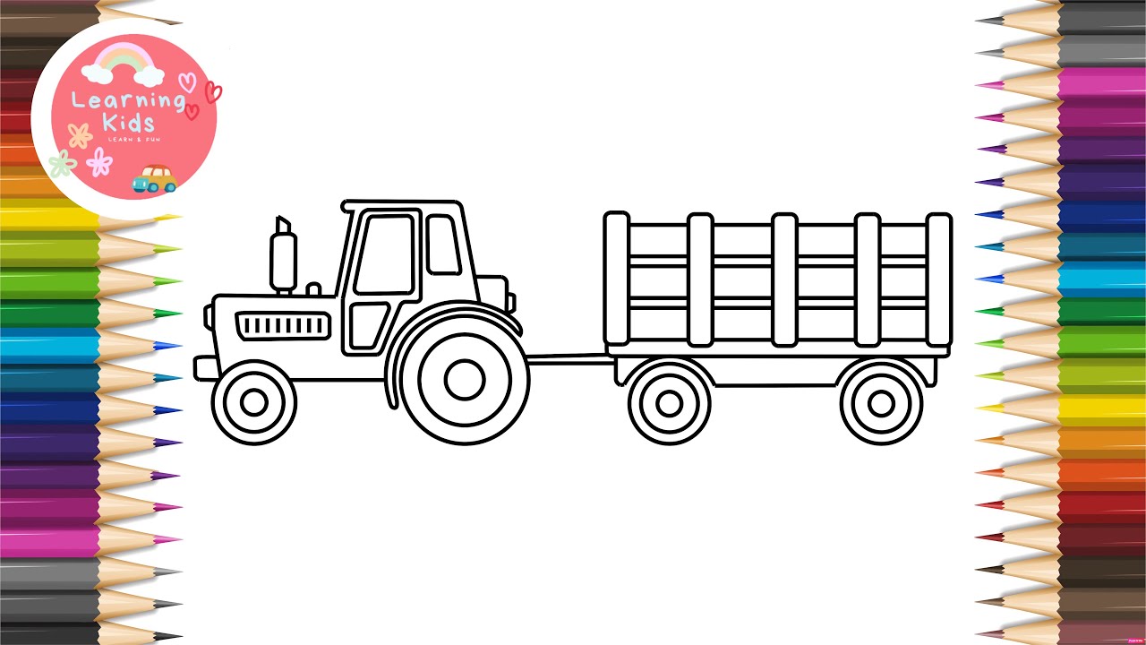 How to Draw Tractor Step by Step - YouTube