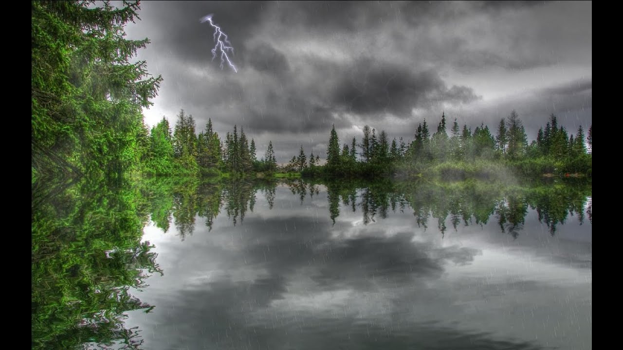 10 minutes of relaxing rainfall with distant thunder - YouTube