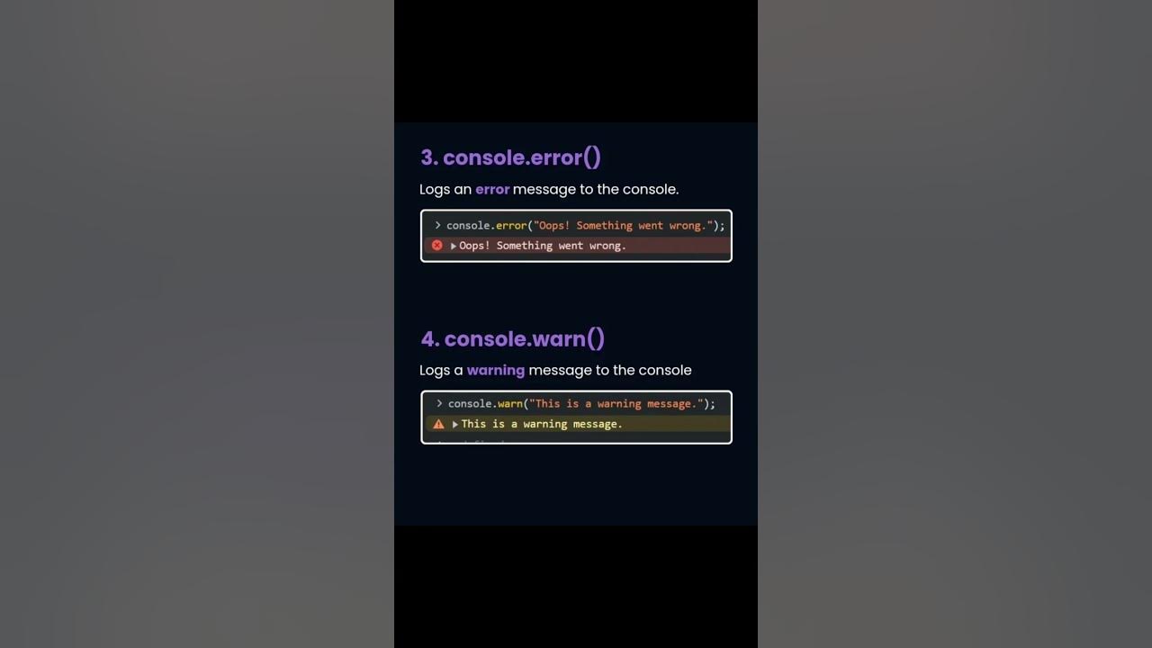 Browser Console Methods Trending Codeing Browser Console Method Javascript Youtube