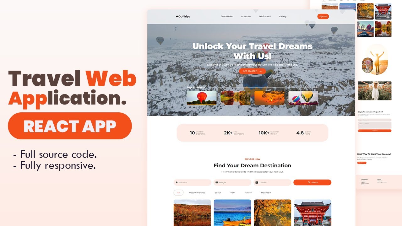 ️ React Js Tutorial Travel Web Application Download Full Source Code Youtube