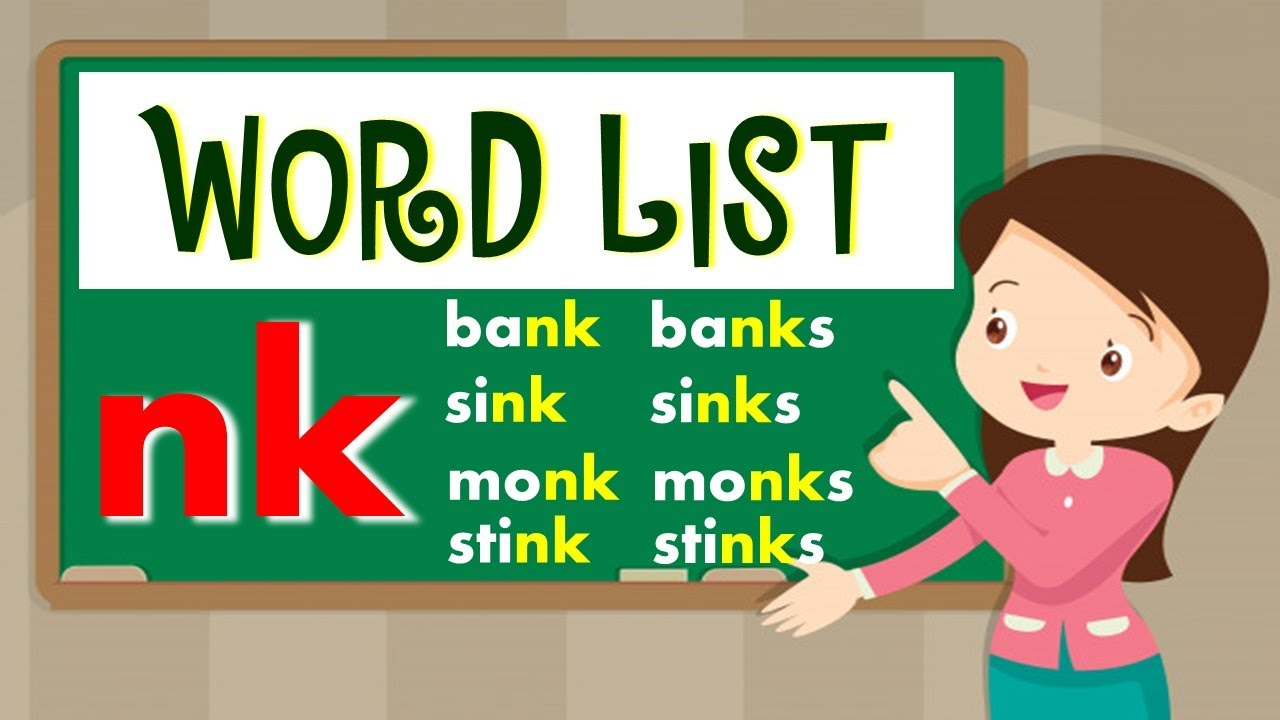 WORD LIST ON DIGRAPH NK I READING DRILL FOR KIDS I JEN 4NEA - YouTube