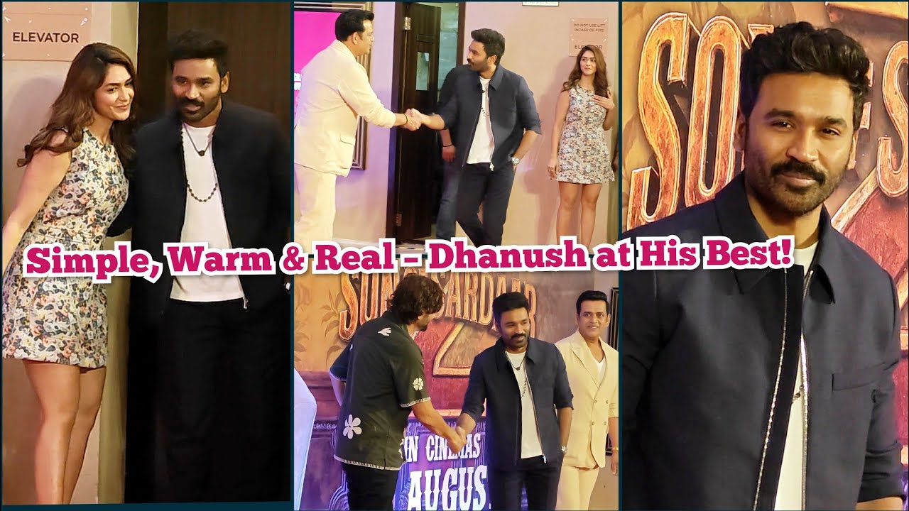 Dhanush’s Aura Shines Through Simplicity – Warmly Hugs Mrunal Thakur ...