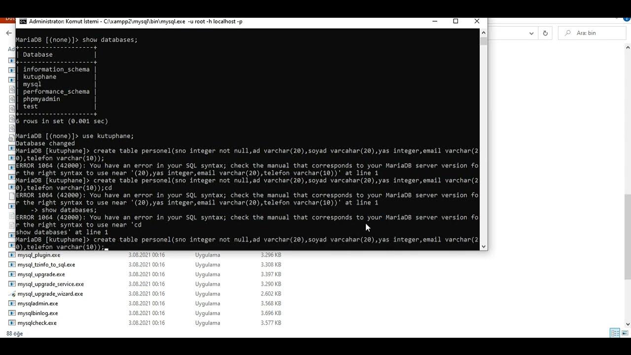 PHP DERSLERİ #14 (Veri Tabanına Giriş) - YouTube