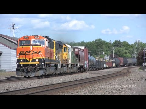 BNSF 100 Class unit on the BNSF Staples Sub -GP60 and SD60M- - YouTube