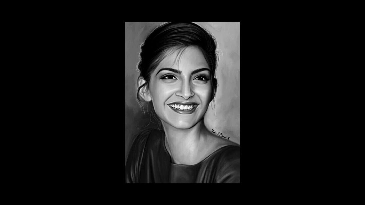 sonam kapoor pencil drawing - YouTube